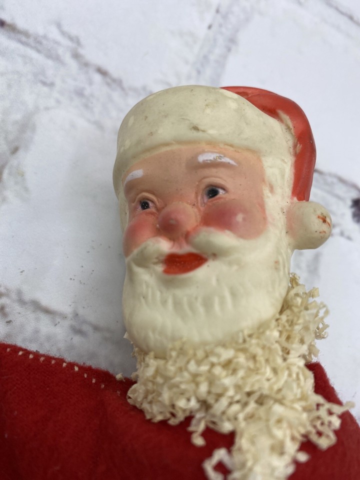 RARE! VTG Hand Puppet Santa Claus Christmas Moulded Head Felt Body | eBay
