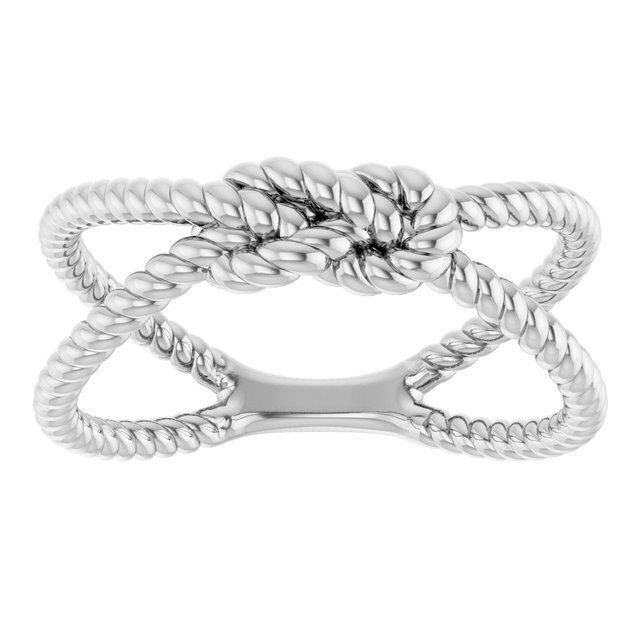 Rope Knot Ring In Platinum Size 7 | eBay