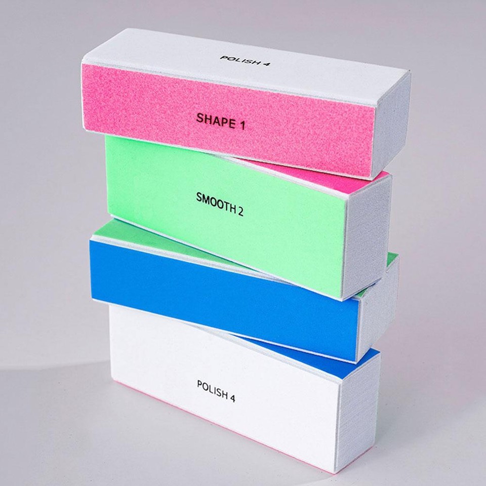 4In1 Nail Buffer Block Fine Grit Smooth Polish&Shine Remove Ridges Nail ...