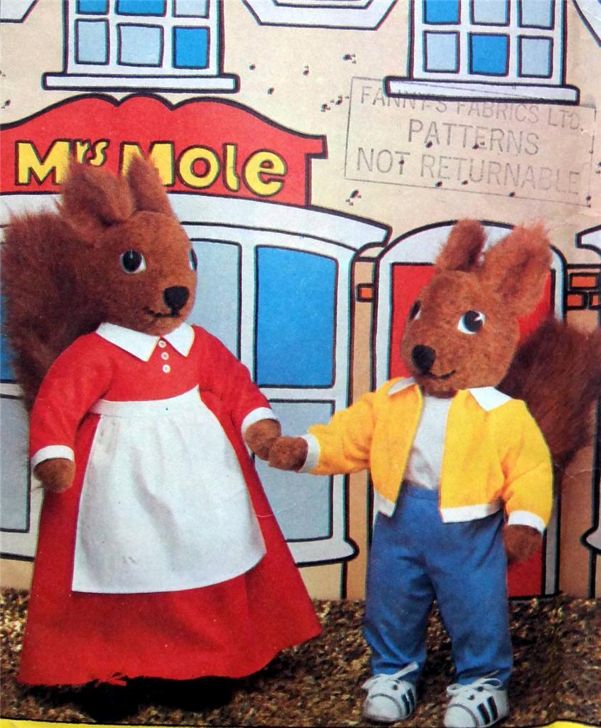 * Vintage 4123 Mrs Fluffytail & Tufty Squirrel Sewing & Clothes PATTERN ...
