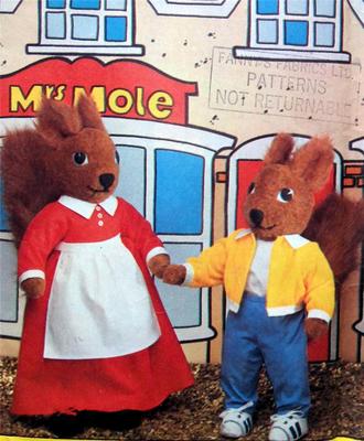 * Vintage 4123 Mrs Fluffytail & Tufty Squirrel Sewing & Clothes PATTERN ...