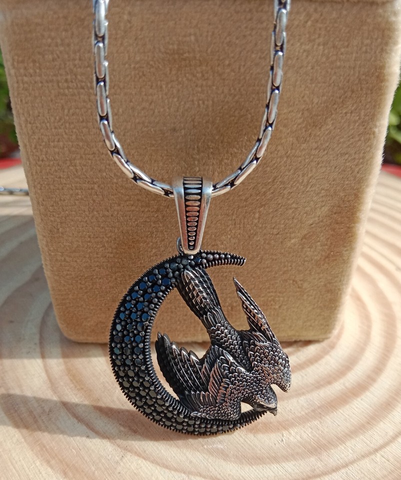 Latest Eagle Pendant Chain Necklace Designer 925 Sterling Silver Fine ...