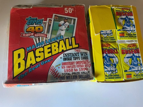 Lot Of 2 Baseball Boxes 1991 Topps Test Cello + 1990 Score Box - 72 ...