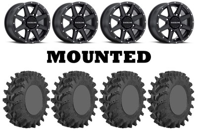 Kit 4 STI Outback Max Tires 32x9.5-14 on Raceline Hostage Matte Black ...