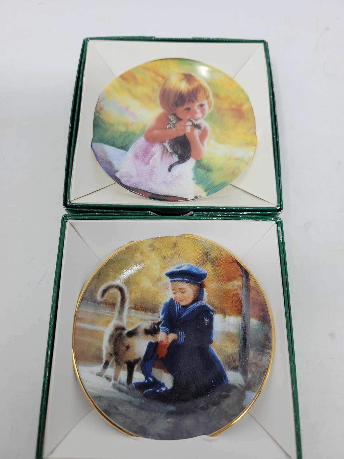Lot of 6 Vintage Donald Zolan Miniature Collector Plates Children Cat ...