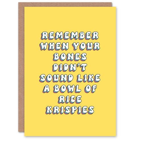 Greeting Card Bones Sound Like Rice Cereal Old Age Joke Birthday | eBay ...