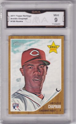 2011 Topps Heritage Aroldis Chapman RC #199 Cincinnati Reds YANKEES GMA ...