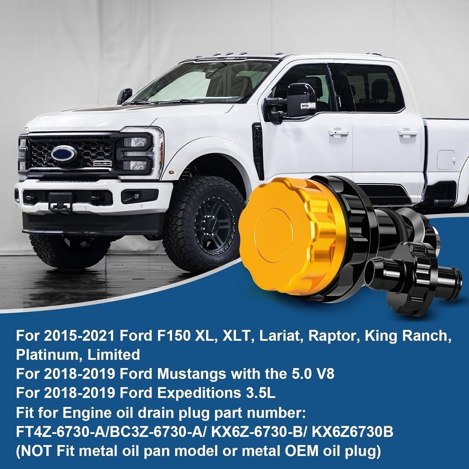 Aluminum Oil Drain Plug for Ford F150 2015 2021 Raptor Mustang and ...