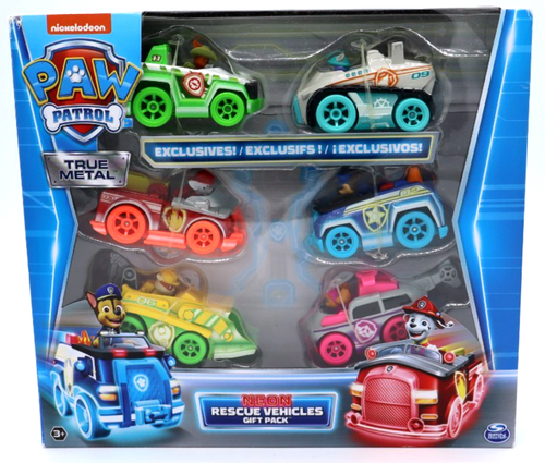 Nickelodeon Paw Patrol True Metal Neon Rescue Vehicles Gift Pack | eBay