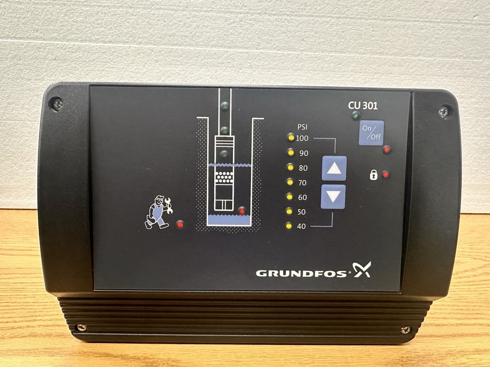 GRUNDFOS CU301 CONSTANT PRESSURE CONTROL BOX CU 301 + Transducer READ ...
