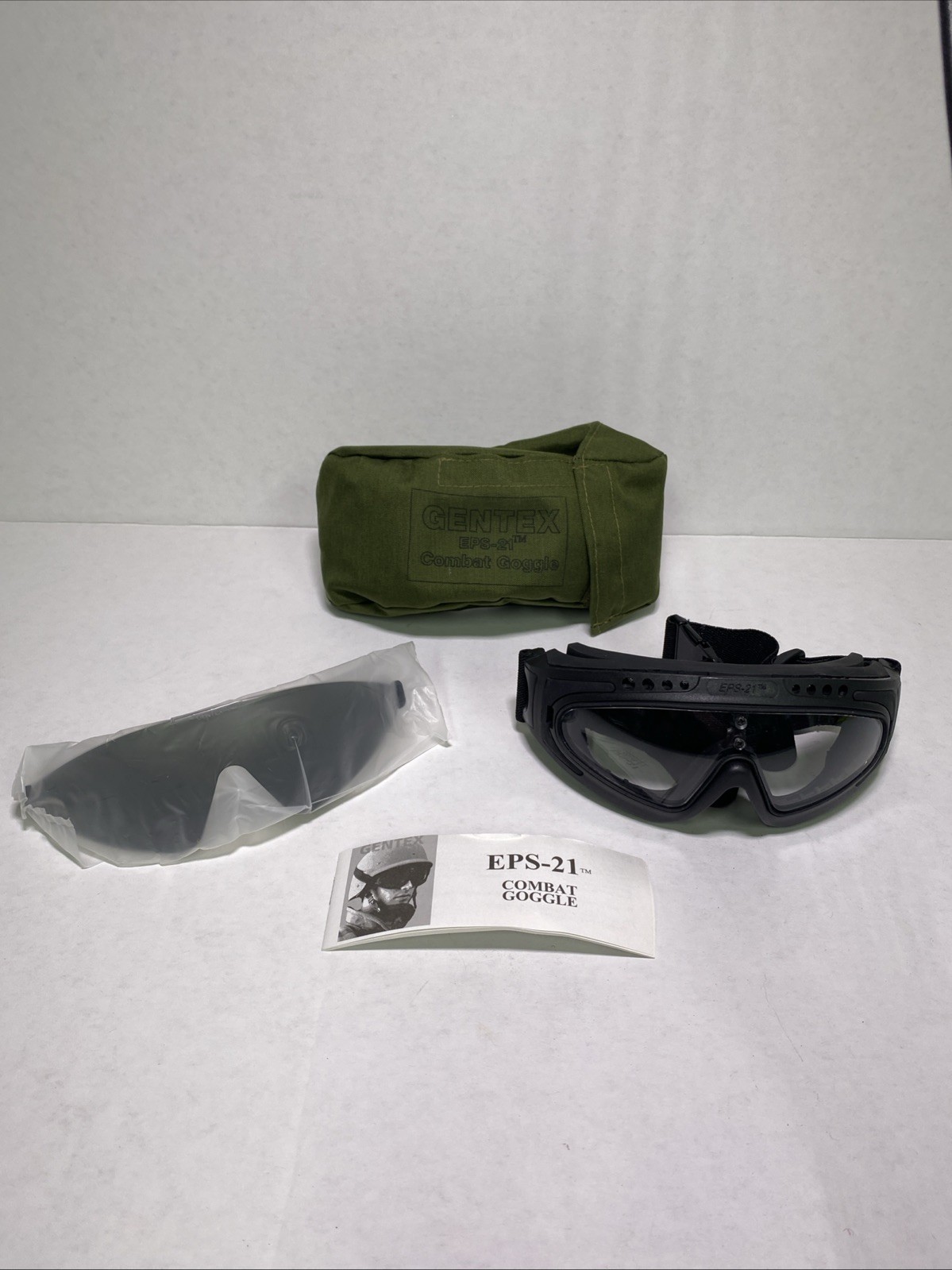 GENTEX EPS-21 ADVANCED COMBAT TACTICAL GOGGLES BALLISTIC SUN WIND DUST ...