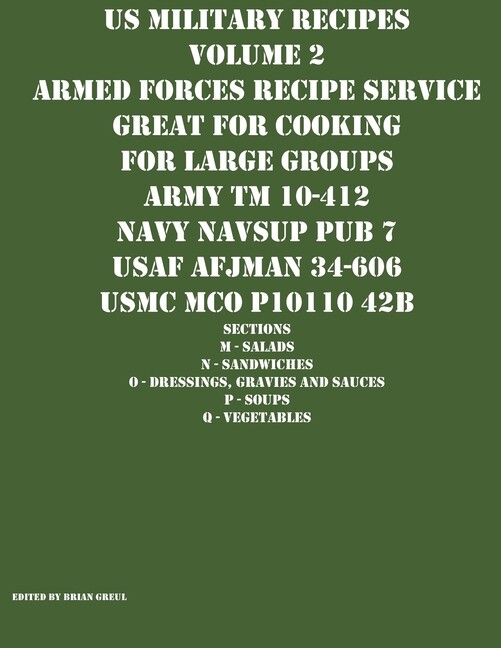 US Military Recipes Volume 2 Armed Forces Recipe Service Great for ...