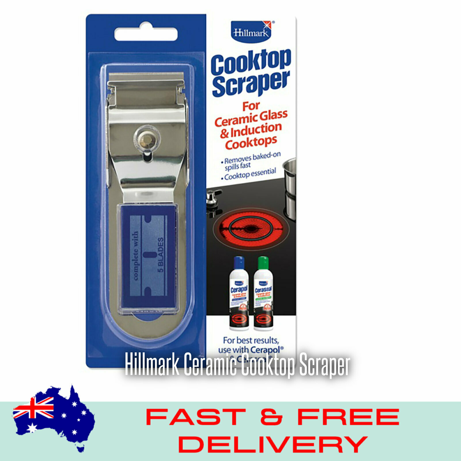 COOKTOP SCRAPER HILLMARK Ceramic Glass & Induction Cleaner Blade | eBay