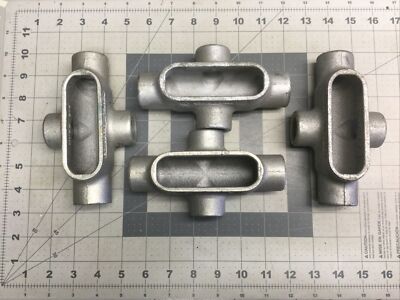 LOT OF 4 - CROUSE-HINDS 3/4” 4-WAY Conduit Body, X27, Malleable Iron ...