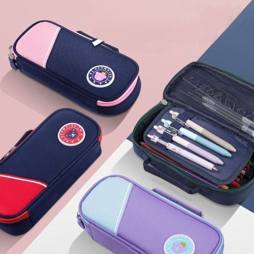 Multicolor Pencil Case Double-layer Stationery Storage Pouch High ...