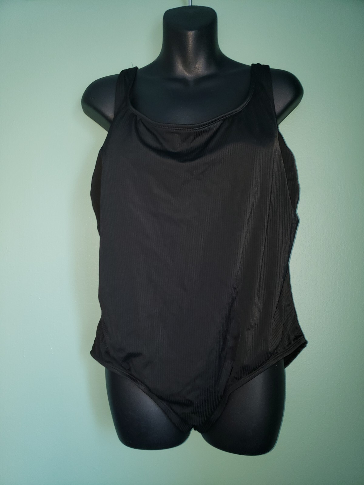 CATALINA BLACK RIBBED SHELF BRA SWIMSUIT BATHING SUIT… - Gem