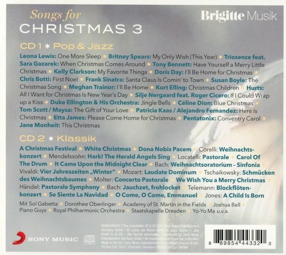 BRIGITTE-SONGS FOR CHRISTMAS 3,LEONA LEWIS,BRITNEY SPEARS,BACH,MOZART 2 ...