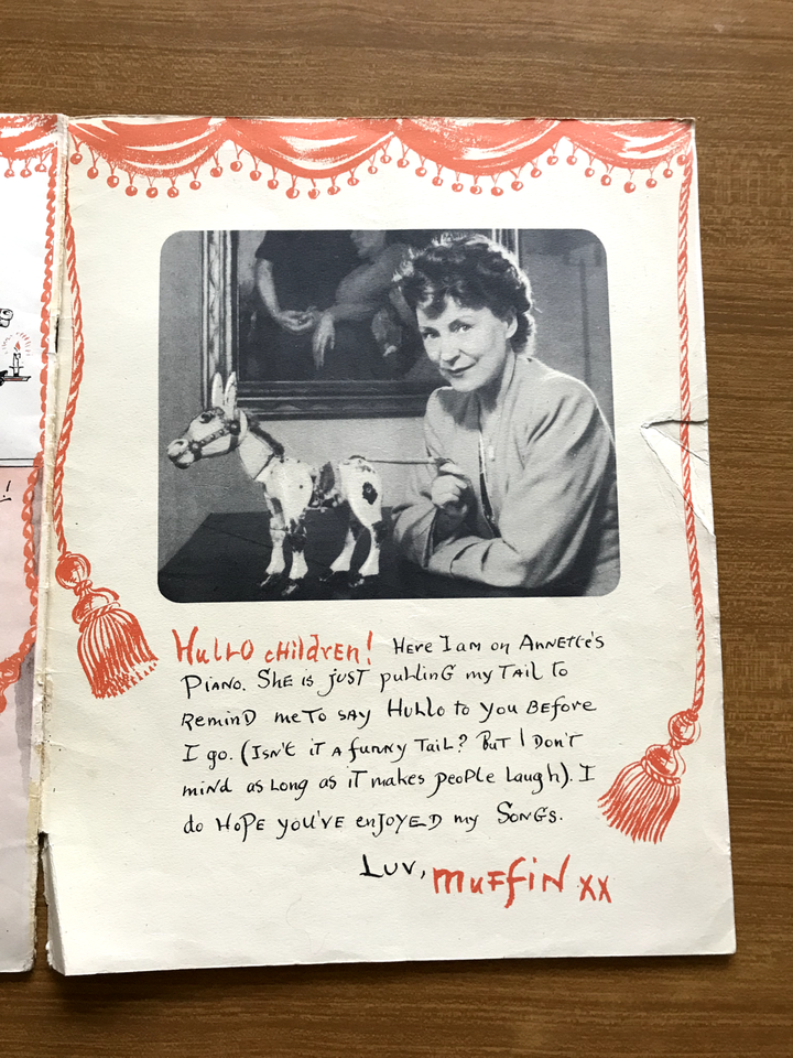 The First Muffin Song Book by Annette Mills (Muffin the Mule) 1948 ...