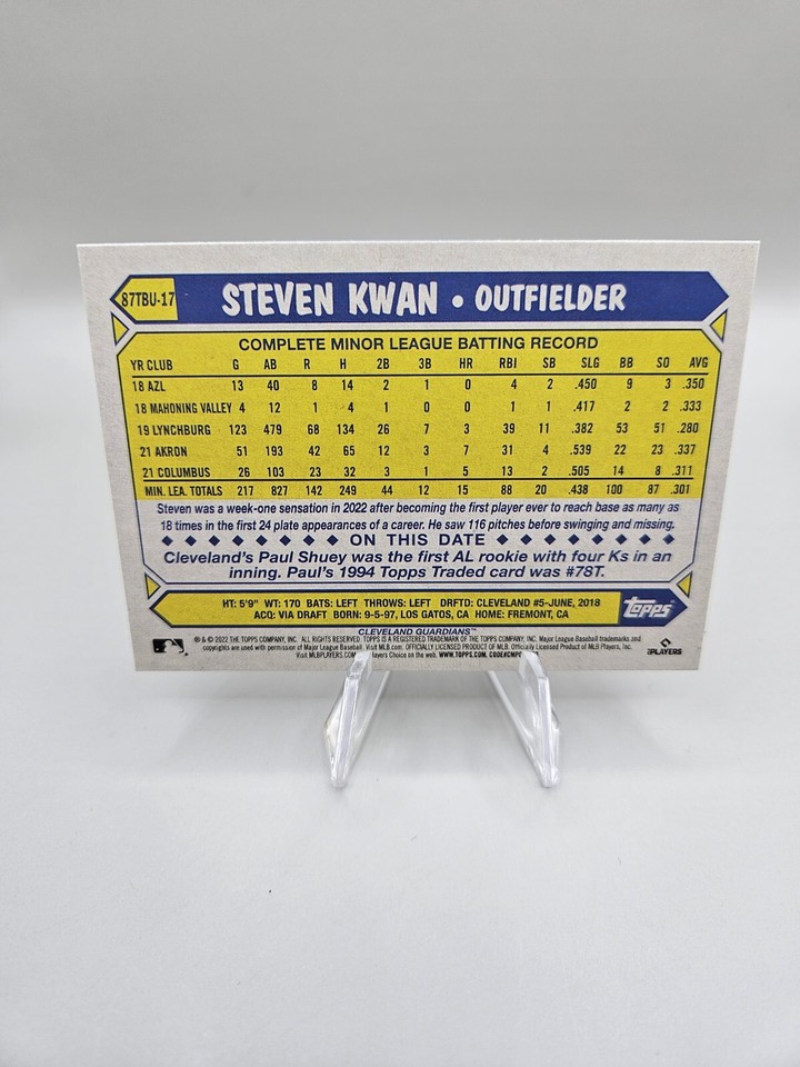 2022 Topps Update '87 Topps #87TBU17 Steven Kwan | eBay