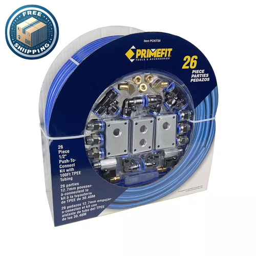 26-Pcs Garage Shop Compressed Air Line Kit Rapid Fit Complete System ...