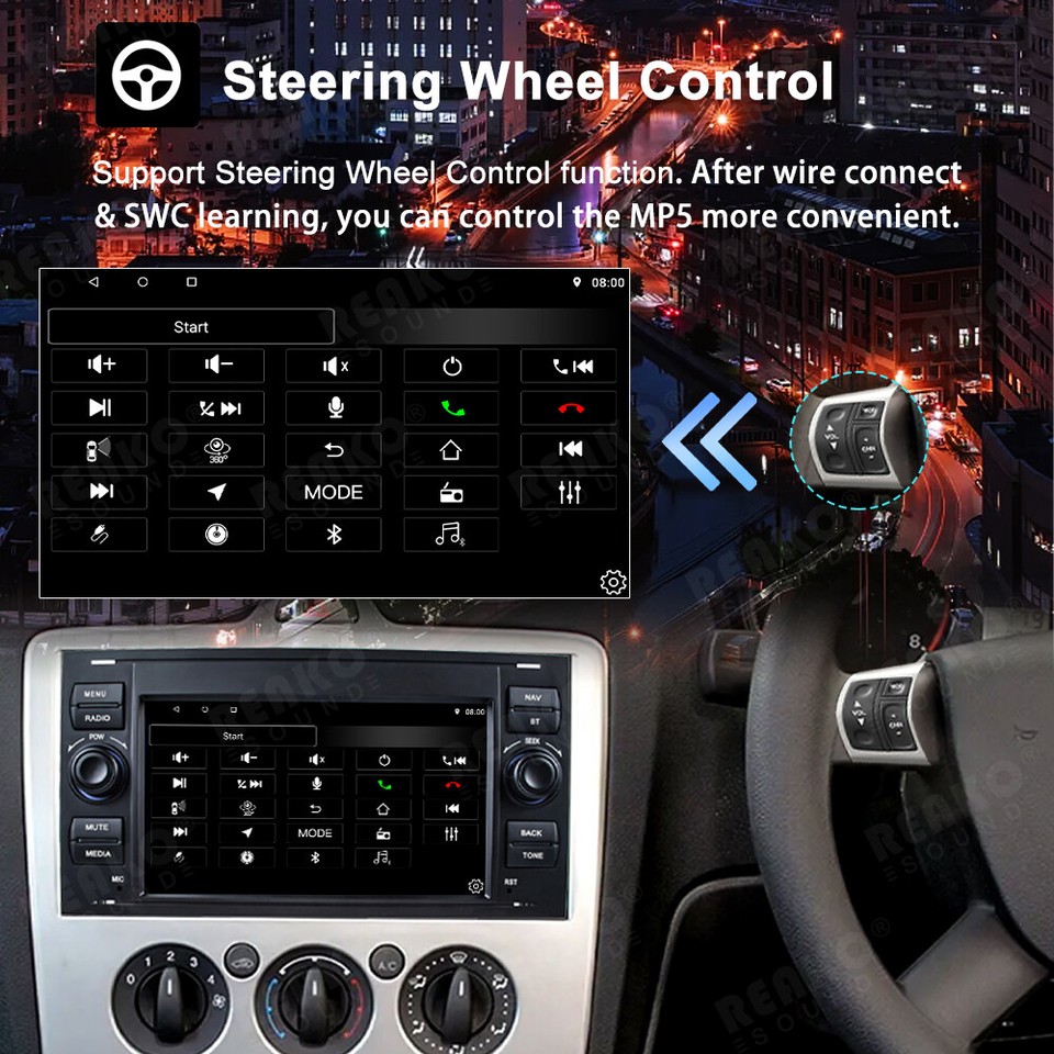 For Ford Transit Mk7 Kuga Focus Fiesta Android 13 Car Stereo Radio GPS ...