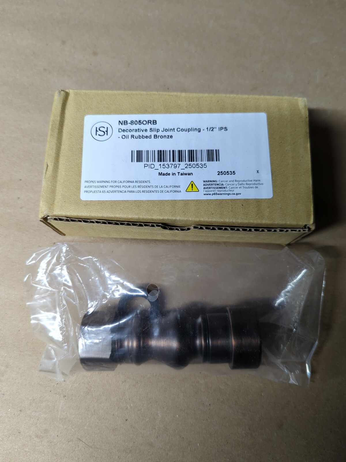 Signature Hardware Decorative Slip Joint Coupling 1/2 IPS Oil Rubbed ...