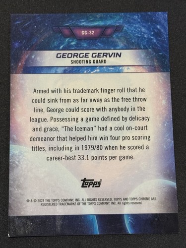 2024 Topps Cosmic Chrome Basketball George Gervin Iceman Spurs Gold/50🔥 ...