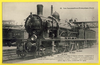 cpa France SUPERBE TRAIN Rapide de 1902 LOCOMOTIVE Type ATLANTIC GARE ...