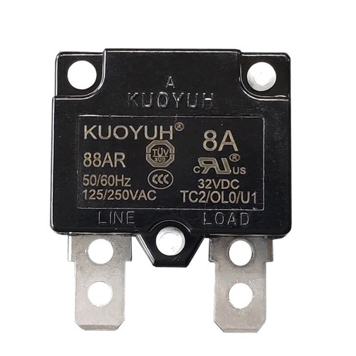 KUOYUH Circuit Breaker 88AR Series 8A 125/250VAC 32VDC-50VDC 50/60Hz ...