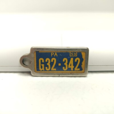 RARE VTG Disabled Veterans Mini License Plate Key Chain Ring ...
