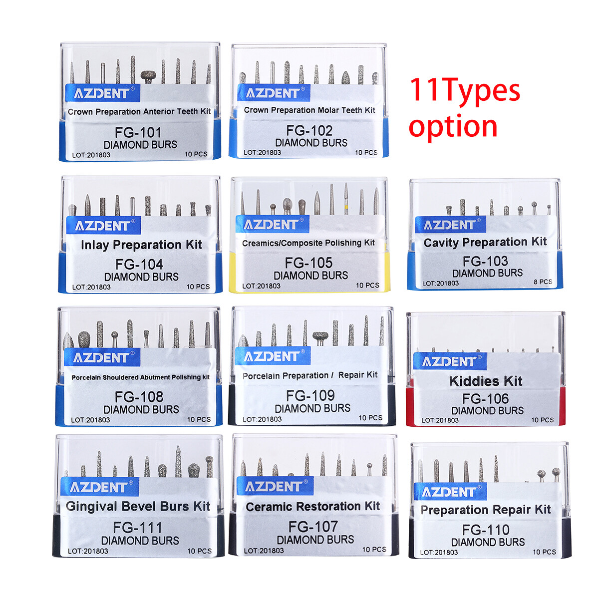 AZDENT Dental Diamond Burs FG Burs Drill Composite Polishing FG 17 ...