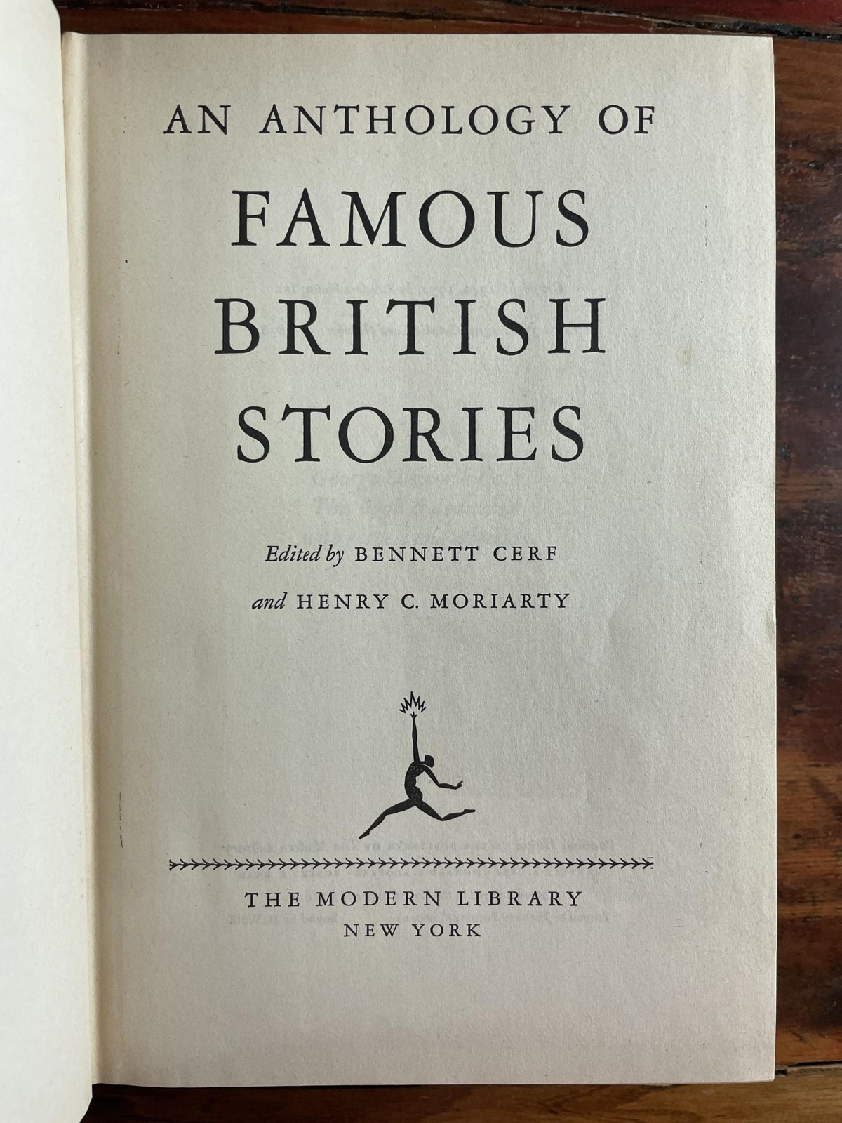 Bennet Cerf, Henry C Moriarty / An Anthology of Famous British Stories ...