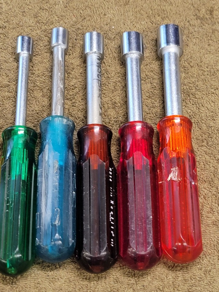 Xcelite HS Hollow Nutdriver Set Sae 3/16 1/4 5/16 11/32 3/8 7/16 1/2 9/ ...