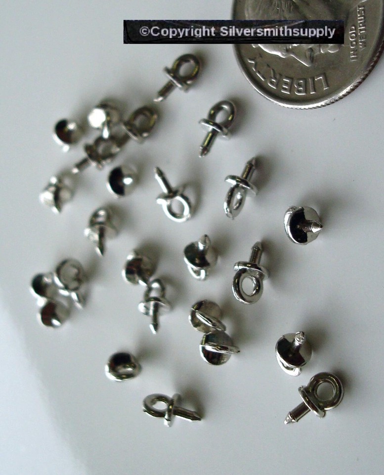 Up-eye glue on PEG bails white gold pl pendants charms use snap on ...