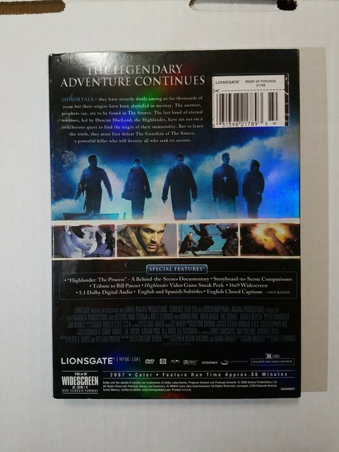 Highlander 5: The Source (DVD, 2007) for sale online | eBay