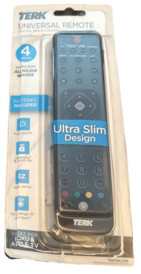 TERK Universal Remote Control 4 Device TKRTBL04B for TV DVD Blu-ray ...