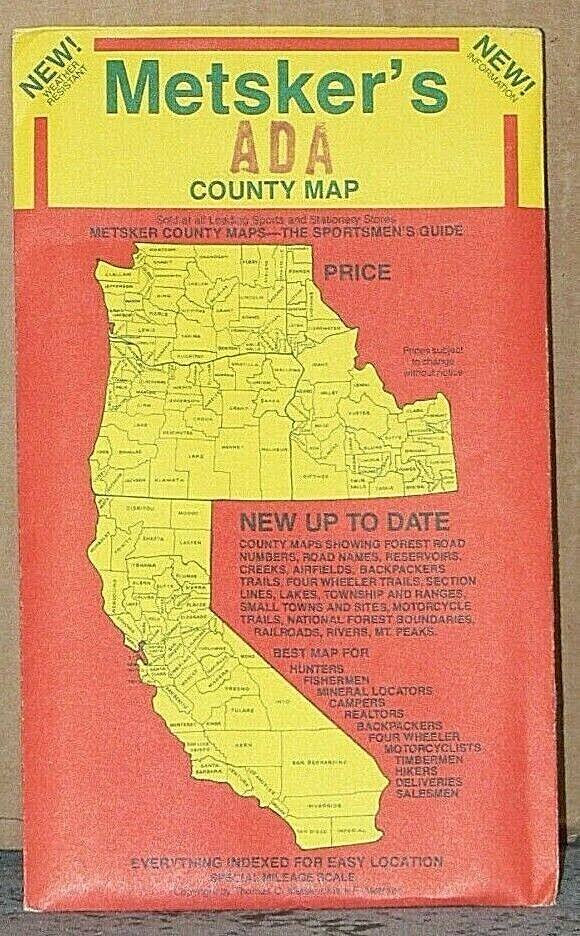 Late 1990's Metsker's Map of Ada County, Idaho | eBay