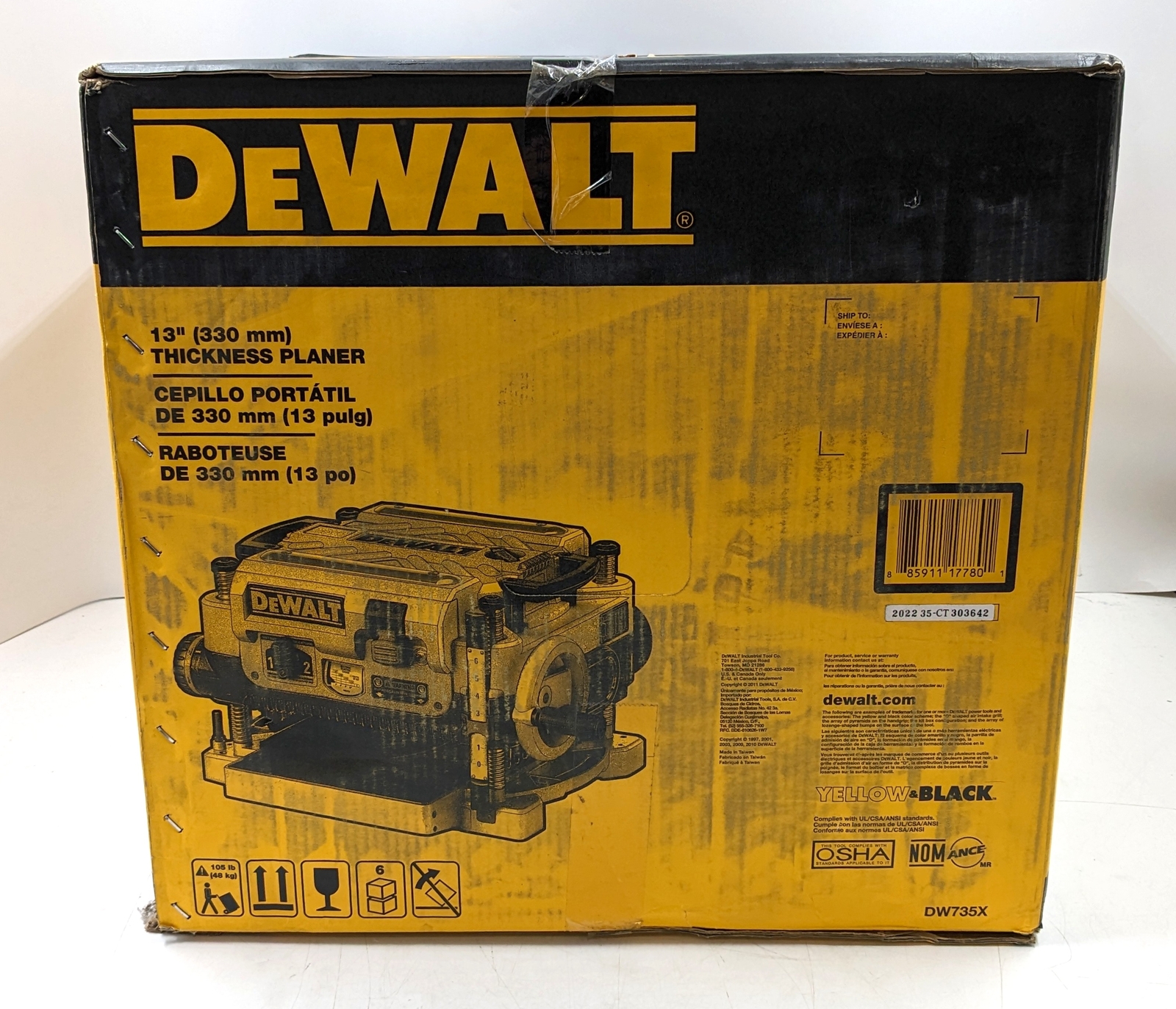 DEWALT DW735X Thickness Planer - Yellow for sale online | eBay