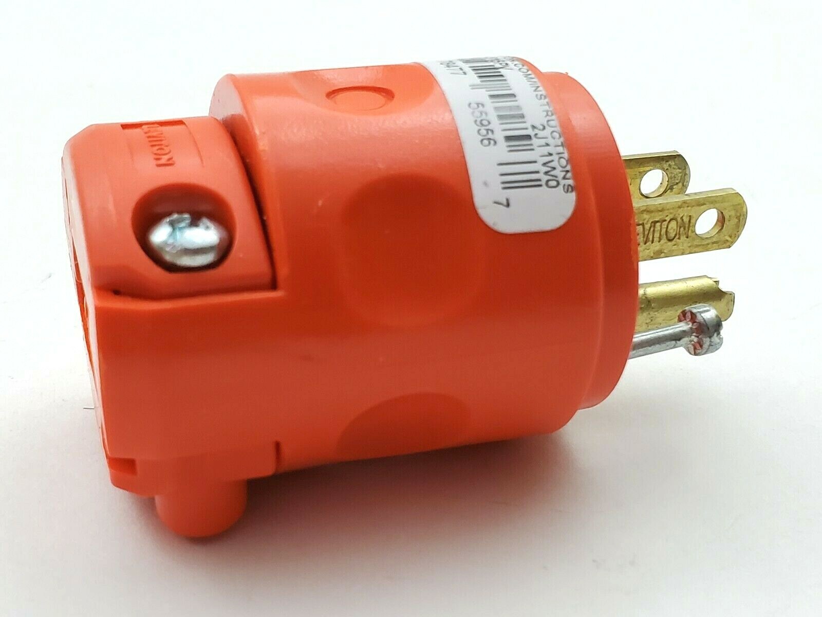 Leviton R51--515PV-OR Orange 15 Amp 125V 3 Wire Male 5-15P Cord Body | eBay