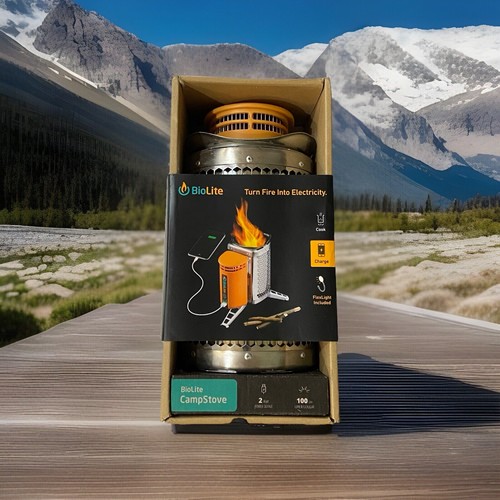 BIOLITE WOOD BURNING CAMPSTOVE USB CHARGE CAMP/CAMPING COOK SYSTEM ...