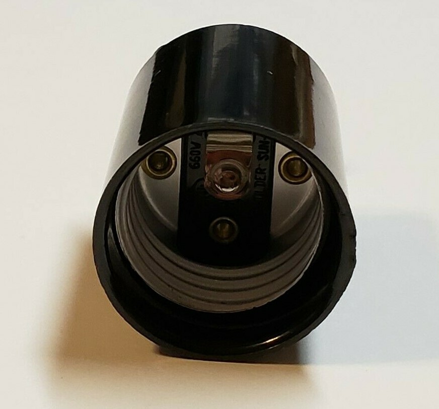 HIGH HEAT BAKELITE BOTTOM TURN KNOB FIXTURE LAMP SOCKET E26 MEDIUM BASE ...