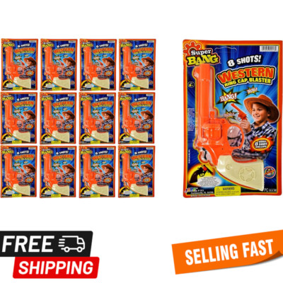 Cap Gun Revolver Toy (6 Toy Guns) 8 Shot Ring-Caps Handgun-Fake Gun Toy ...