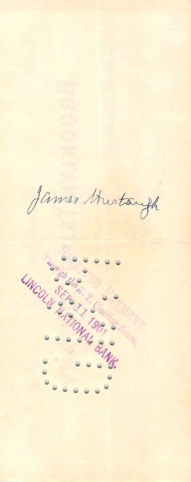 BROOKLYN TRUST JAMES MURTAUGH SIGNED REVENUE STAMP | eBay