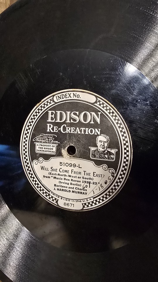 2 - 78 EDISON Re-Creation 10" Thick Record Discs Grandfather's Clock ...