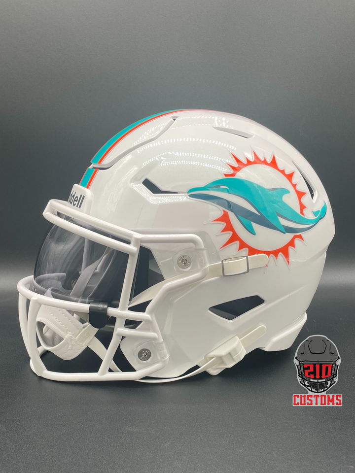 Miami Dolphins Authentic Riddell Speed Flex Mid Size Helmet | eBay