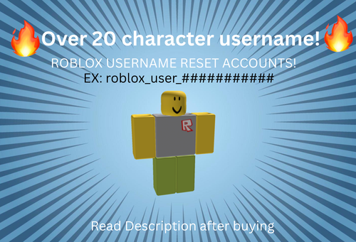 Roblox Reset Username Over 20 characters | eBay