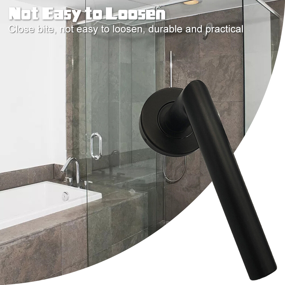 Split Round Bathroom Privacy Door Handle Right Angle Stainless Steel | eBay