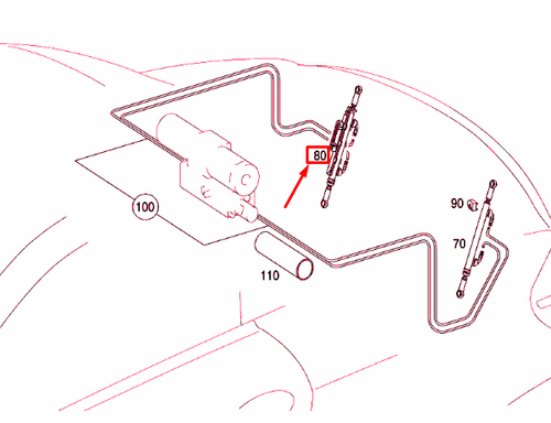 NEW MB SLK R171 FOLDING TOP TUBULAR FRAME RIGHT CYLINDER A1718000672 ...