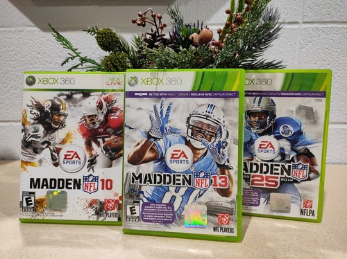 Madden NFL 10, 13, 25 & NCAA Football XBOX 360 Video Games 4-Lot EA ...
