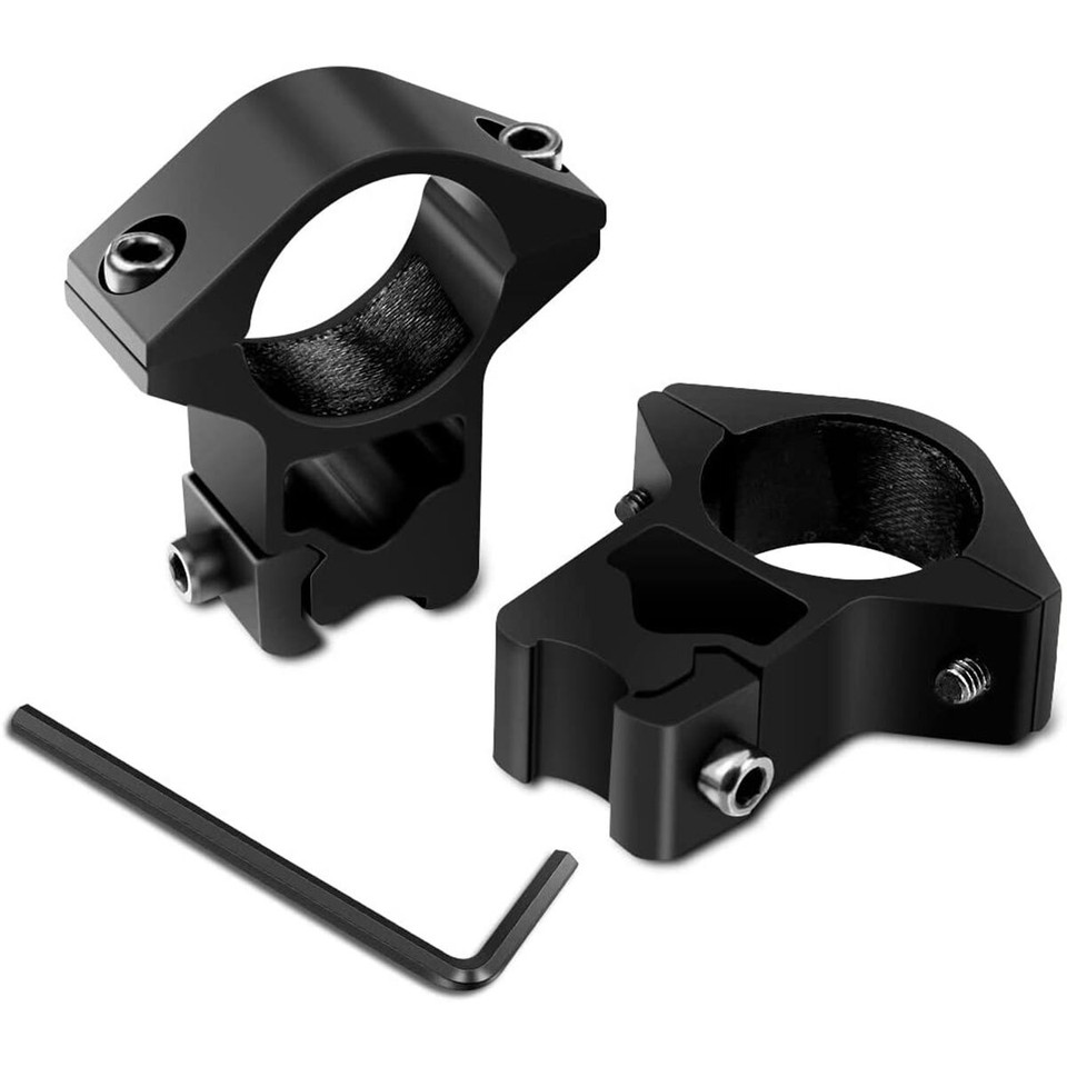 2PCS 1" High Profile Scope Ring See Through Scope Mount For 11mm or 3/8 ...